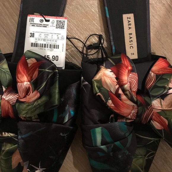 Zara | Shoes | Zara Net Floral Box Mules25423 Eu38us75 | Poshmark